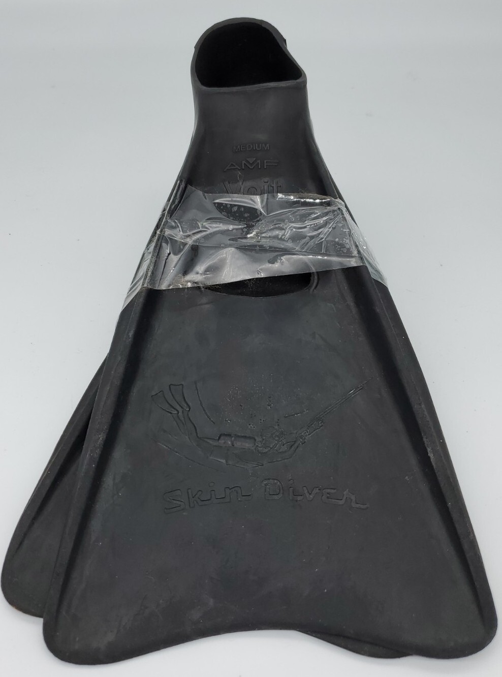 VOIT AMF Swim Fins Black Medium Skin Diver Diving Scuba Rubber Flippers ...