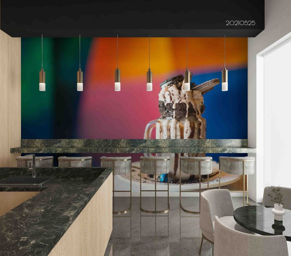 3D Chocolate Milk Tea Drink Food Wallpaper Wall Murals Removable ...