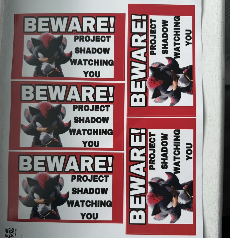 Sonic The Hedgehog Beware: Project Shadow Watching You - Funny Vinyl ...