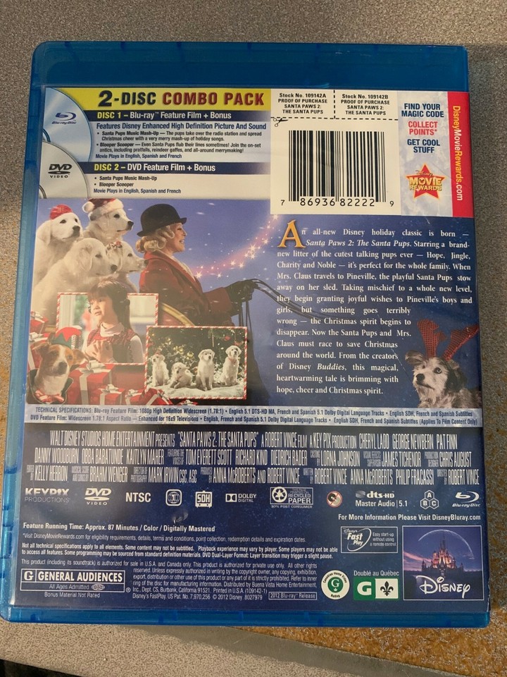 Santa Paws 2: The Santa Pups BLU-RAY Used 786936822229| eBay