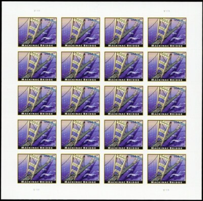 4438, MNH VF Sheet Of 20 $4.90 Mackinac Bridge Priority Mail Stamps ...