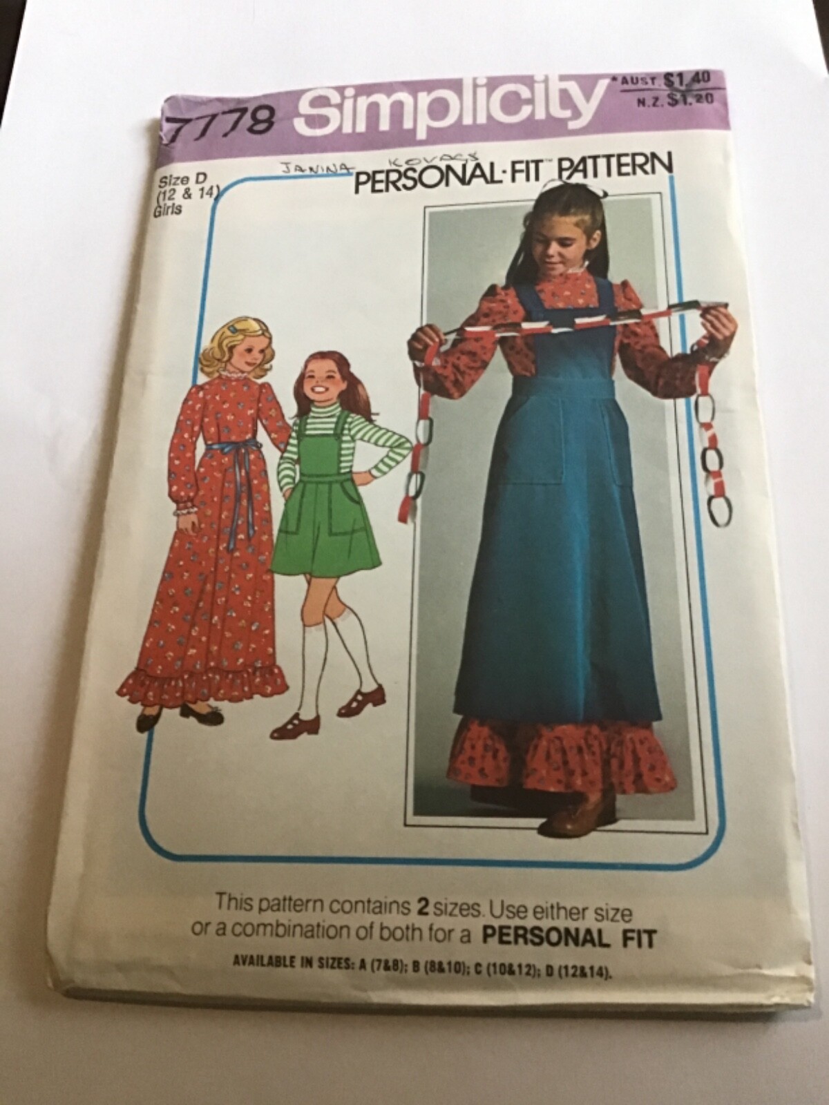 Dress makers patterns sewing vintage retro simplicity 7778 size 12 ...