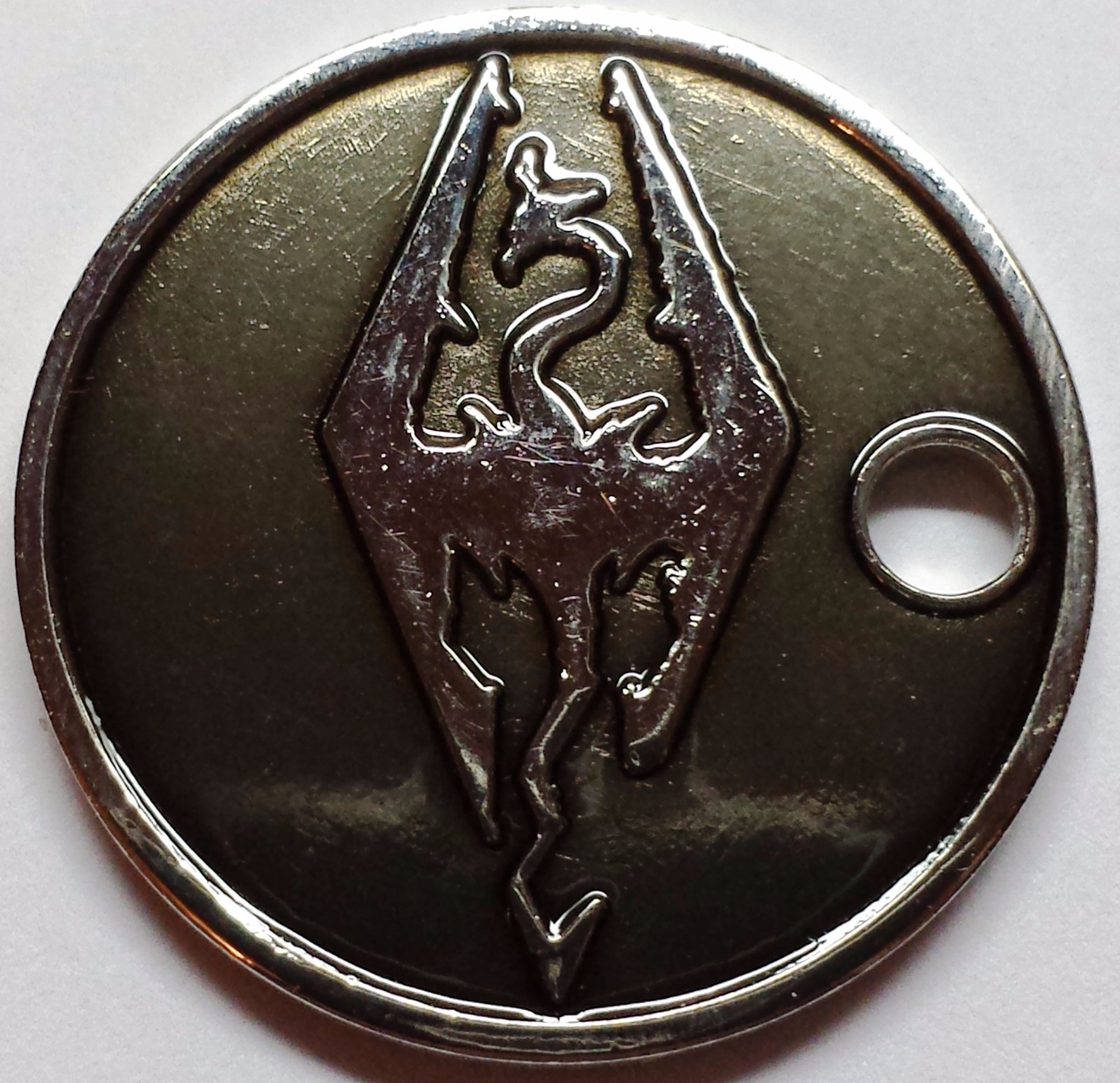 Skyrim Video Game Dragon Pathtag Coin X-Box Play Station Geocoin ...