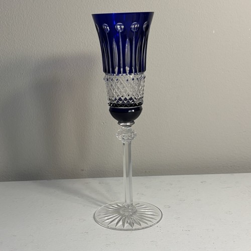 Cobalt Blue And Clear Crystal Champagne Flute 9 3/4 | eBay