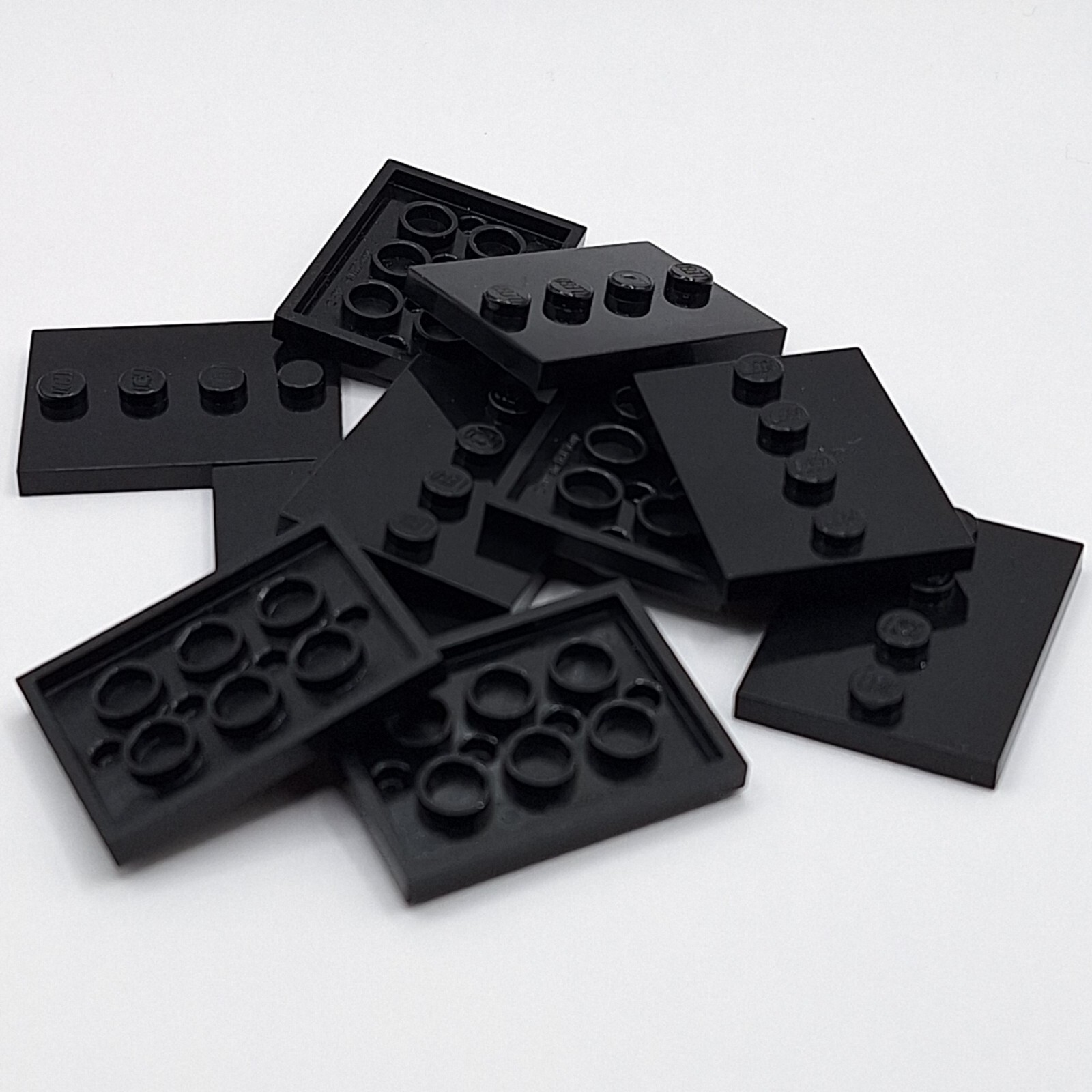 Lego Lot of 10 Black 3x4 Tile Modified with Center Studs (Minifig Stand ...