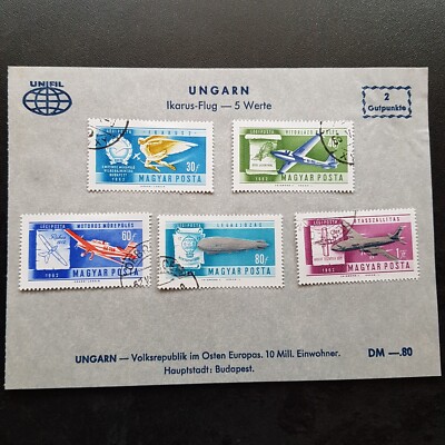 5 Briefmarken *Ungarn *1962 *Ikarus Flug *gestempelt | eBay.de