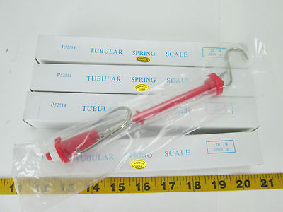 Lot of 4 Tubular Spring Scale P52514 20 N 2000 G Red Hand Held NIB Lab ...