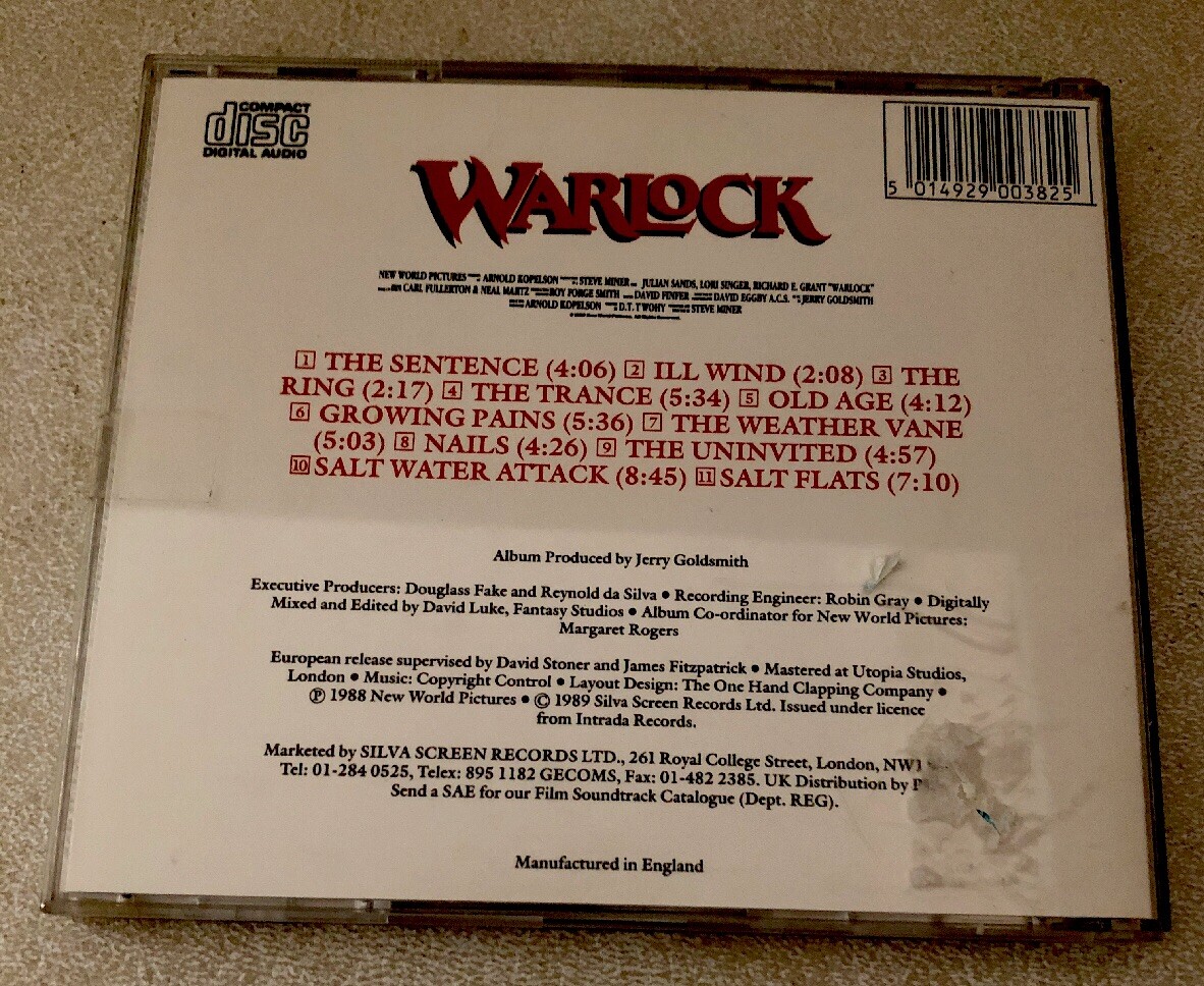 Warlock Soundtrack Jerry Goldsmith (Composer) Audio CD 1988 | eBay