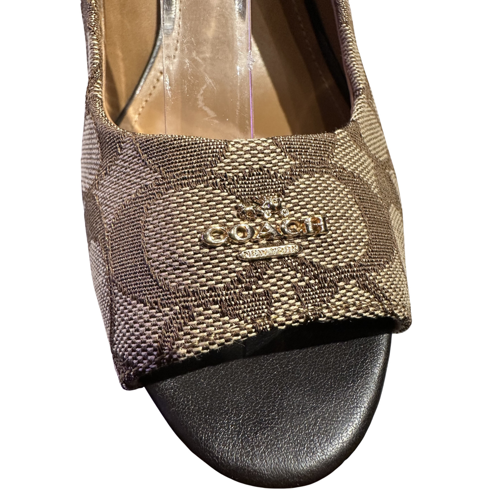 Coach Ferry Peep Open Toe Wedge Sandals Size: 8.5 - Gem