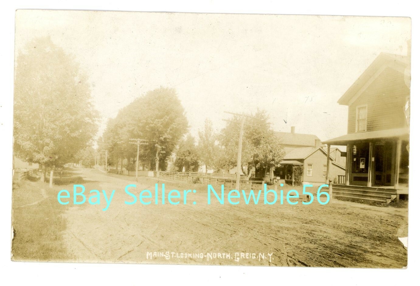 Greig NY -MAIN STREET NORTH- RPPC Postcard btw Lyons Falls/Glenfield | eBay