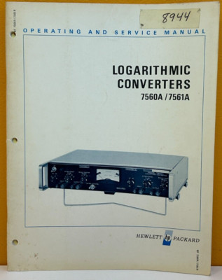 HP / Agilent 1968 Models 7560A/7561A Logarithmic Converters Service ...