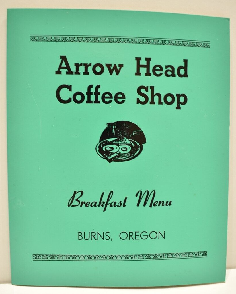 1930s Arrow Head Hotel Coffee Shop Restaurant Breakfast Menu Burns ...