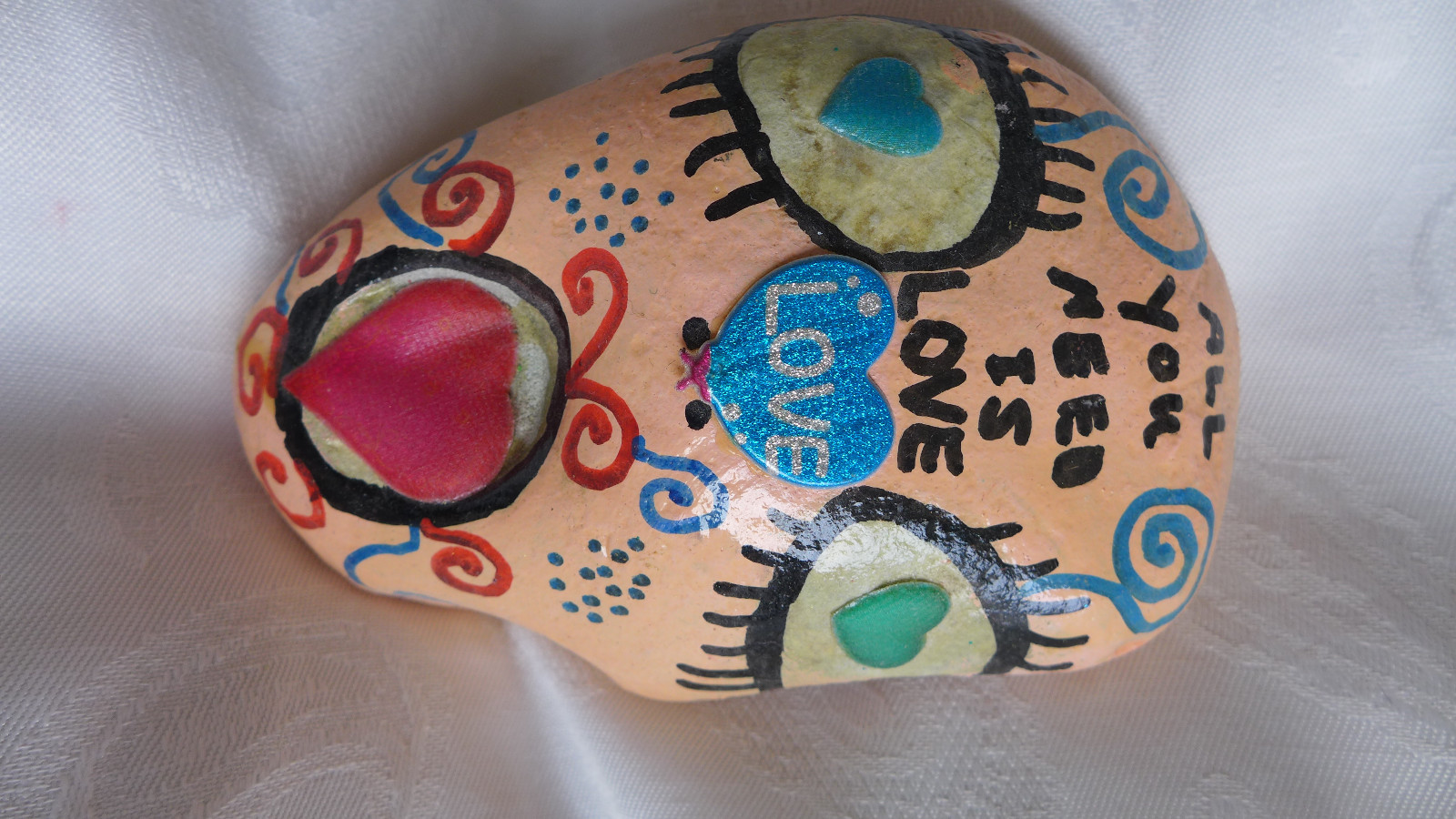 ARTIST HANDMADE PAINTED NATURAL ISRAELI STONE ALL YOU NEED IS ...