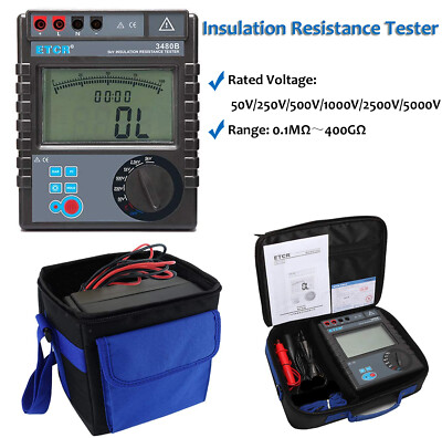 Digital Megohmmeter Insulation Resistance Tester 50V 250V 500V 1000V ...