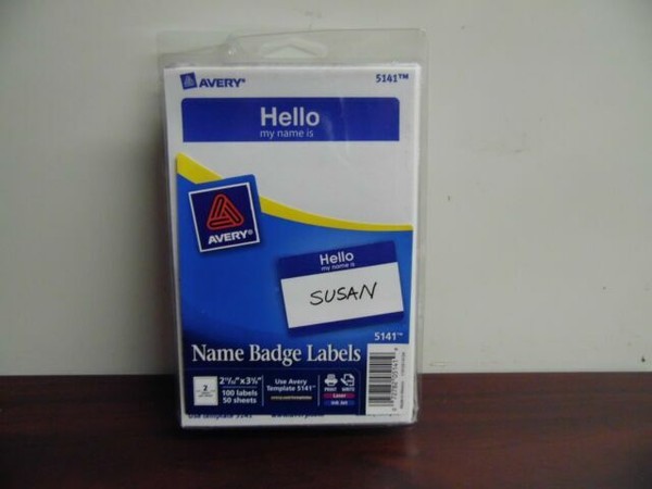 Ave 5141 Avery Border Print/write Hello Name Badge Labels Ave5141 for ...