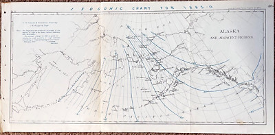 1882 Antique Map: Coast Survey, Isogonic Chart - Alaska & adjacent ...
