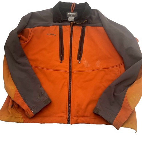 Simms Windstopper Jacket Men 2XL Orange Trout Fly Fishing Soft Shell ...