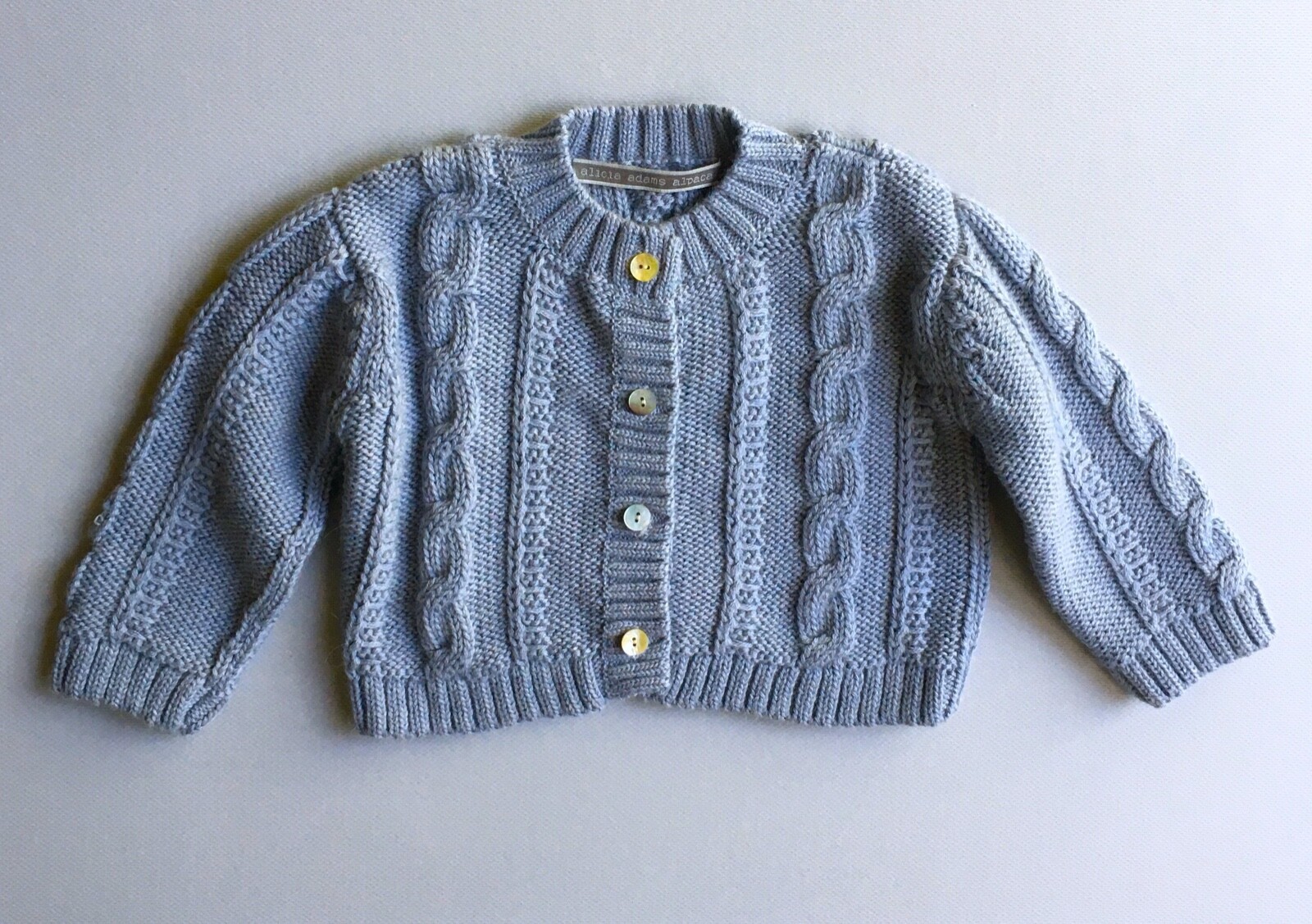 ALICIA ADAMS ALPACA Baby Girl Boy 12 18 Mo Favorite Cardigan Cable Knit ...
