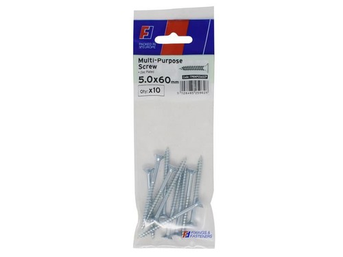 ForgeFix Multi-Purpose Pozi Screw CSK ST ZP 5.0 x 60mm ForgePack 10 ...