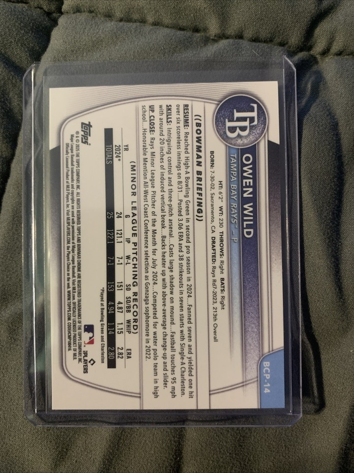 2025 Bowman Owen Wild 1st Purple Wave Refractor /250 BCP-14 | eBay