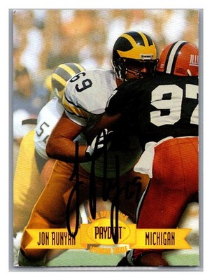 1996 Press Pass - Paydirt Draft Picks Jon Runyan 19 (RC) Hand Signed ...