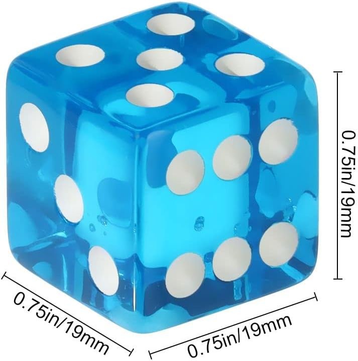 19mm 6-Sides Dice,10PCs/Set Polyhedral Acrylic Dice Set for Table Games ...