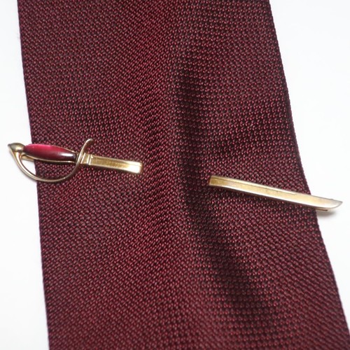 Swank 1940s50s Gold Red SwordShaped Vintage Tie Pin, Unique Design ...