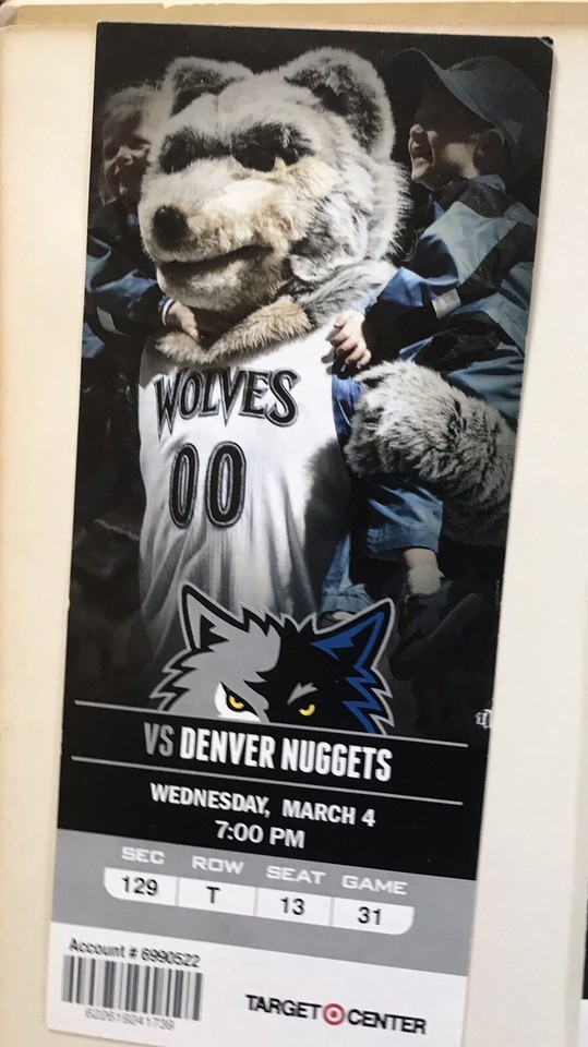 Minnesota Timberwolves Ticket Stub Lot Kevin Garnett, Kevin Love, Isiah ...
