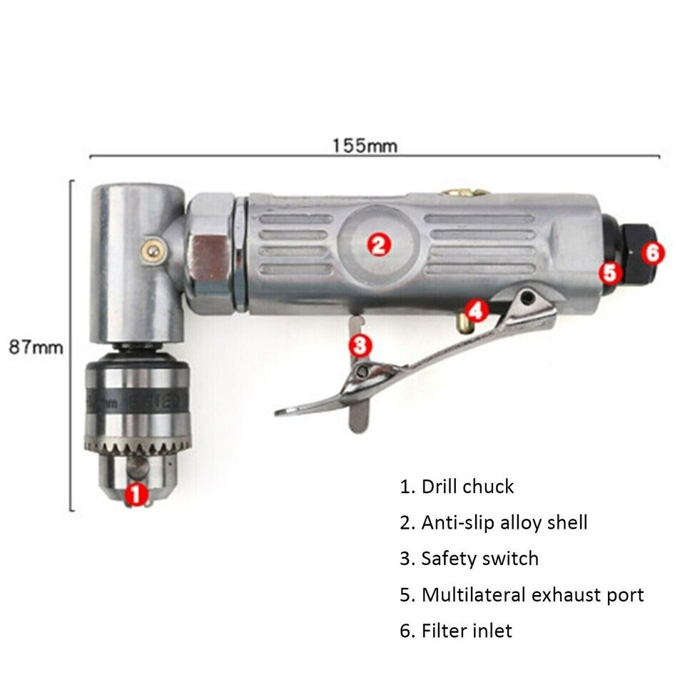 Pneumatic Drill 90 Degree Elbow Air Drilling Machine Right-Angle Air ...
