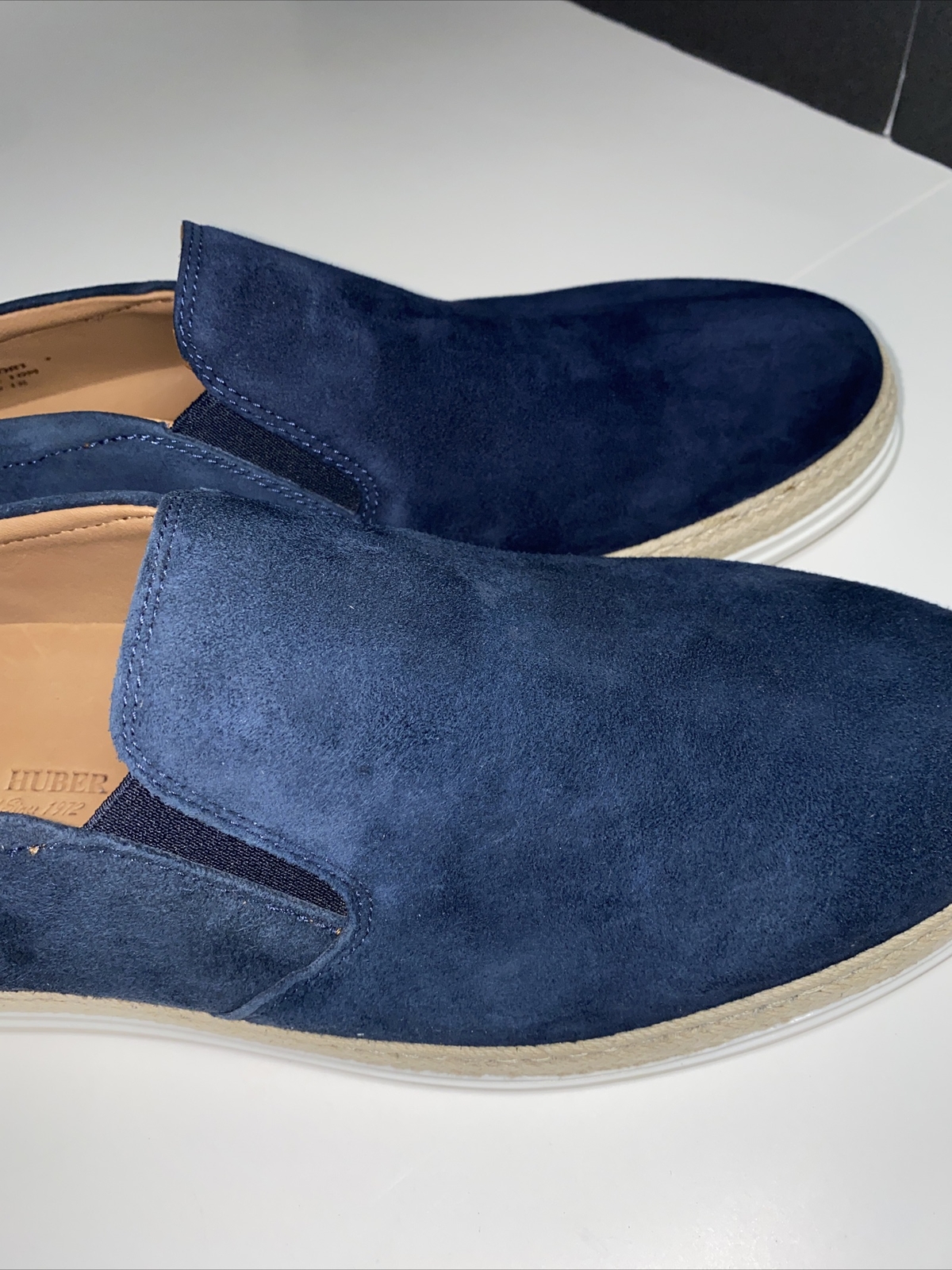 Size 10 NEW Blue Suede Outer & Leather Interior Hand Made Peter Huber ...