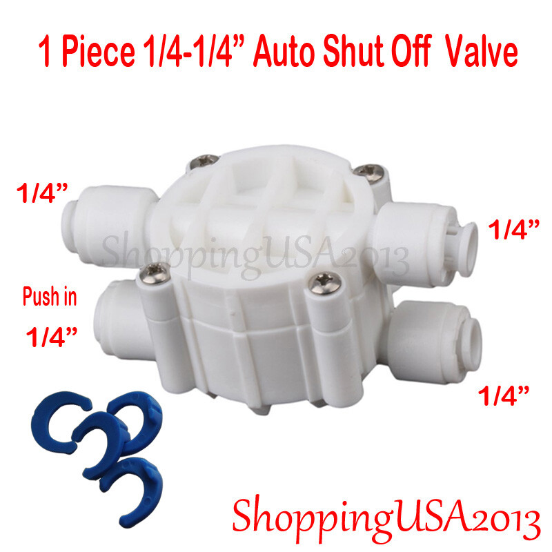 1Pcs Auto Shut Off Valve Push In Quick Connect Undersink Water Filter 1 ...
