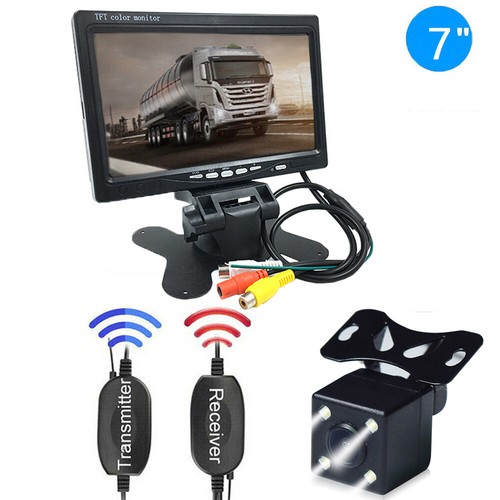 7" Wireless Backup Camera Car Rear View Monitor HD Parking System Night ...