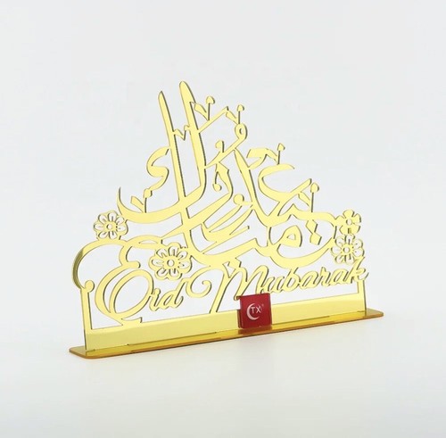 Eid Mubarak Stand Gold Acrylic Arabic Ornament Home Decorations Gift ...