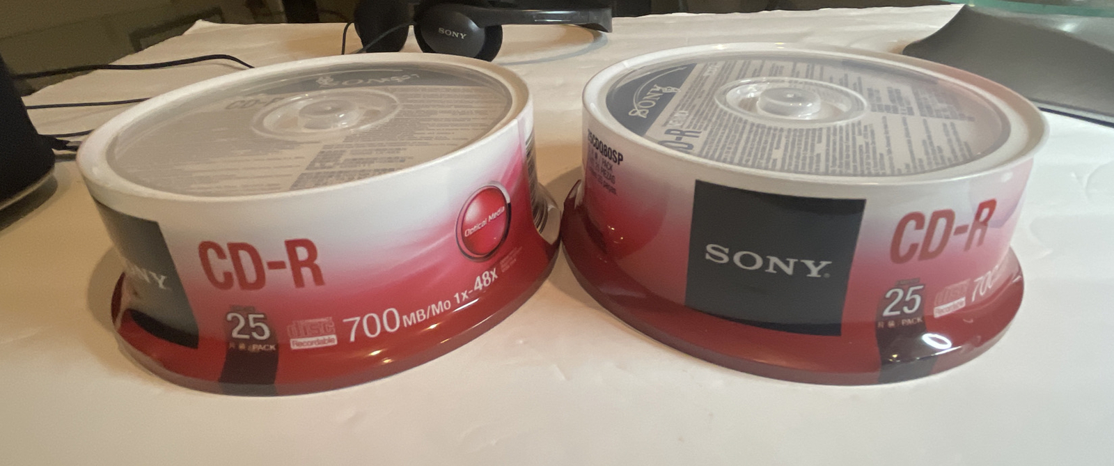 50 SONY Blank 48X CD-R CDR White Inkjet Hub Printable 700MB Media Disc ...
