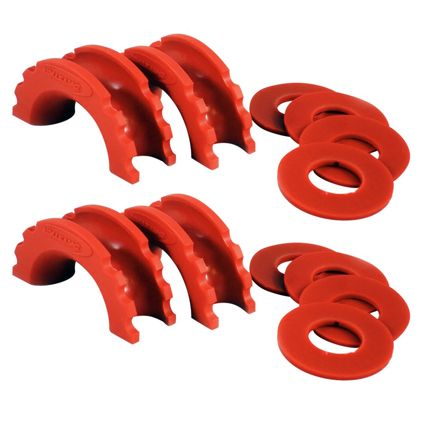 Daystar KU70057RE Set of 4 Red D-Ring Isolators & Set of 8 D-Ring ...