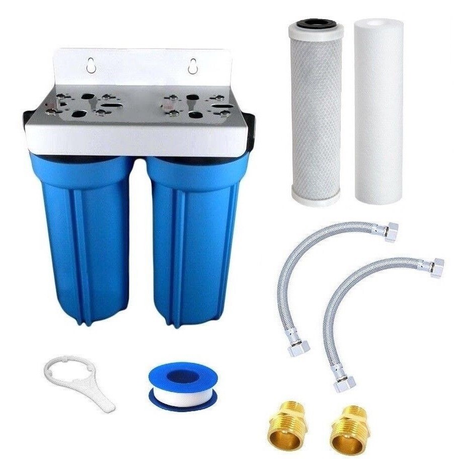 Under Sink High Flow Water Filter Kit Suits Kitchen Mixer Taps Twin ...
