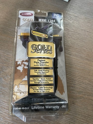 Belkin IEEE 1284 Printer Cable DB25 Male Parallel 10’ Gold Series New ...
