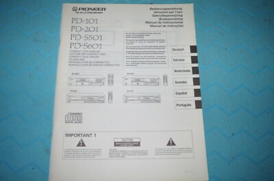 Pioneer PD 101/201/S501/S601 Manual (Multi language) | eBay