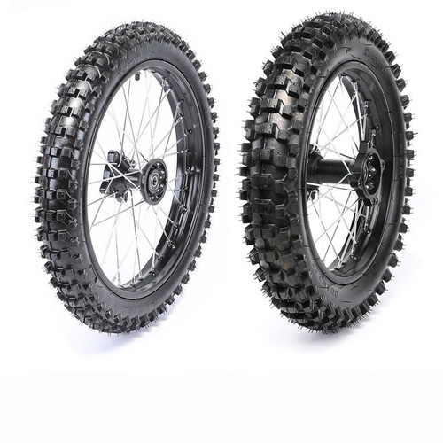 Front 70/100-17 + Rear 90/100-14 Tyre Rim Wheel Pit Dirt Bike Motocross ...
