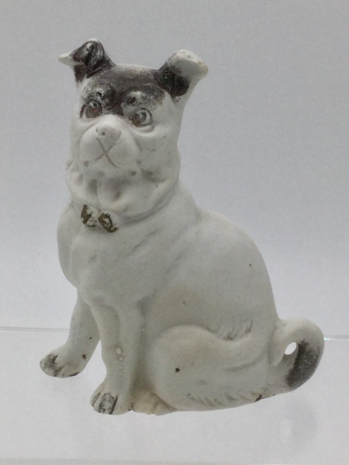 Antique Victorian Bisque Pug Dog Figurine/Figure German? Seated w ...