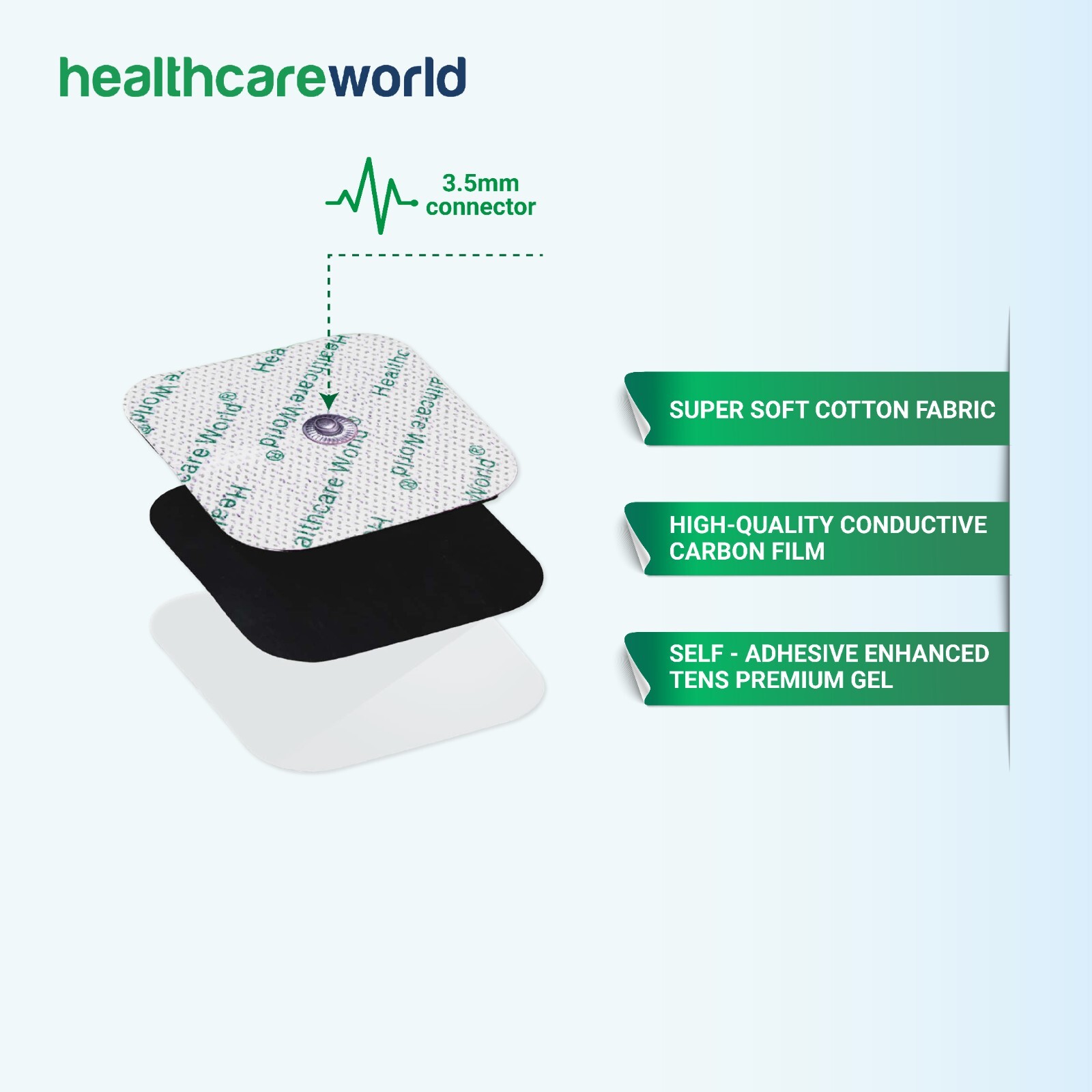 8 SQUARE 3.5mm TENS ELECTRODE STUD PADS & TENS CONDUCTIVE GEL | eBay UK