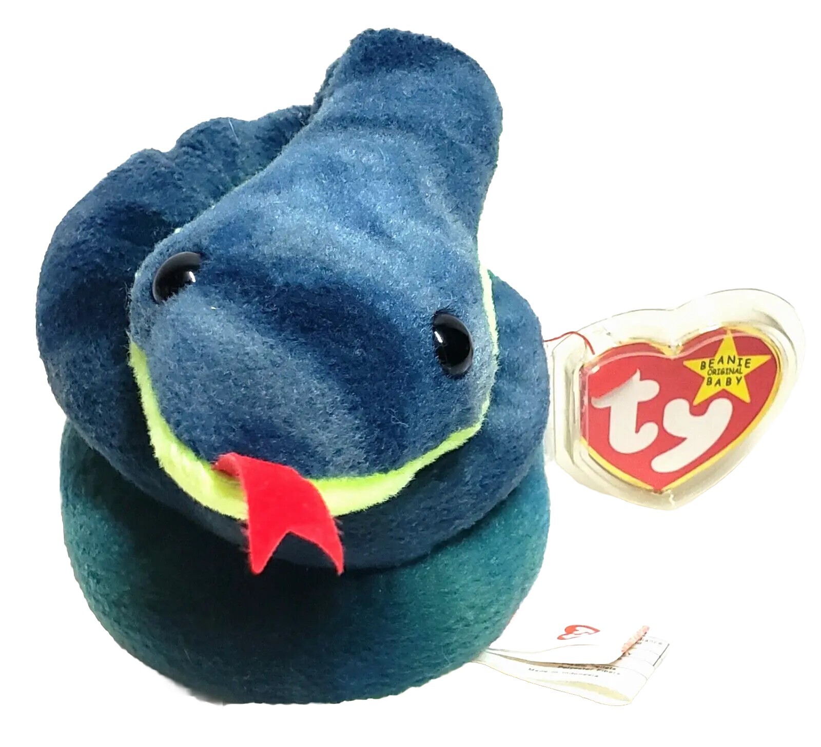 MADE IN INDONESIA Hissy The Snake TY Beanie Baby 1997 / RETIRED ...