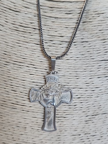 925 Sterling Silver High Definition Pendant Necklace Jesus Crown of ...