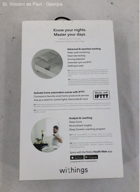 Withings Sleep Tracking Pad Under The Mattress With Sleep Cycle ...