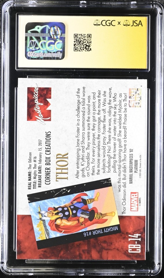 Marvel Masterpieces '92 Platinum THOR CORNER BOX CGC AUTO 9 signed Joe ...