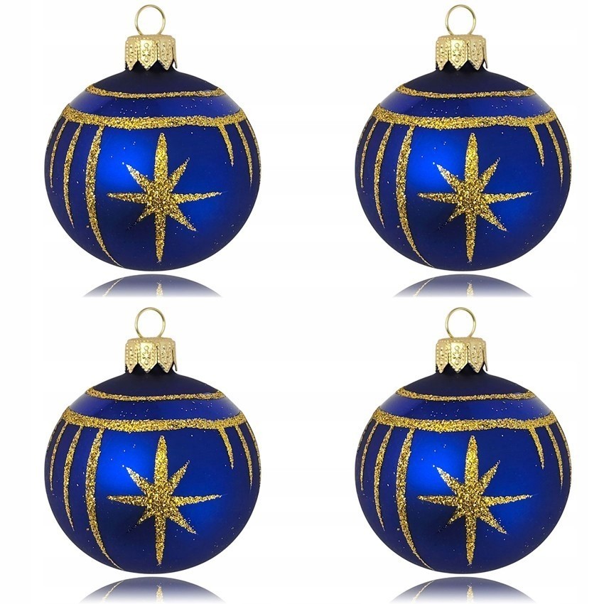 Christmas baubles, glass, blue, 6 cm, 5 pieces | eBay UK