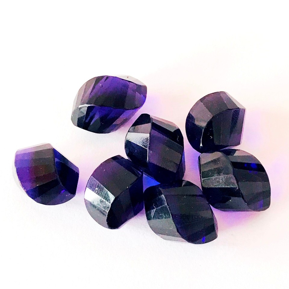 10x13mm Dark Blue Topaz Hydro Half Drill - Twisted Teardrop Dark Topaz ...