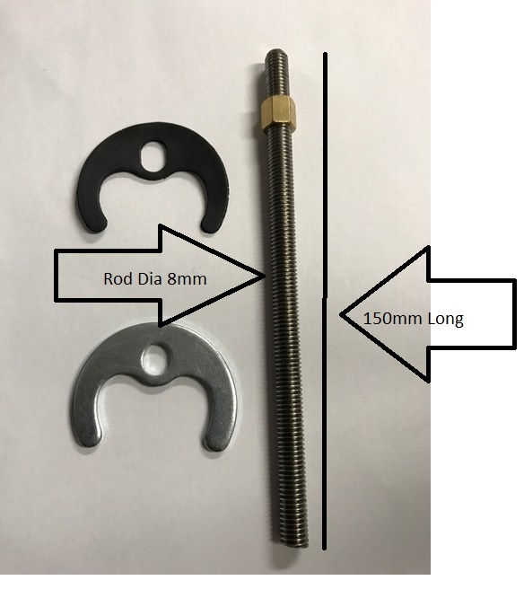 Monobloc Tap Fixing Kit Bolt/Nut/Washer stainless steel 150mm Long ...