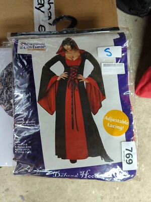California Costumes Plus-Size Deluxe Hooded Robe, Red/Black, Small | eBay