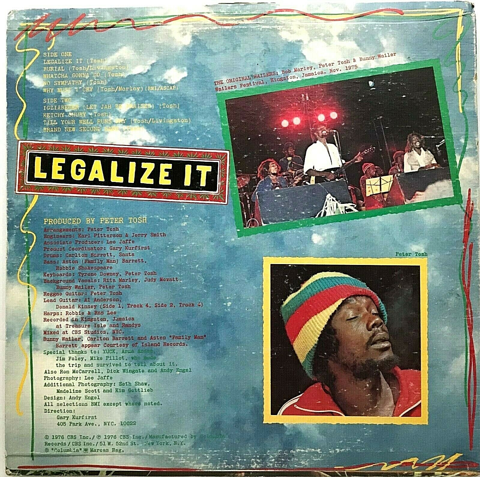 PETER TOSH "Legalize It" Debut Vinyl LP Columbia PC 34253 Repress - VG+ ...